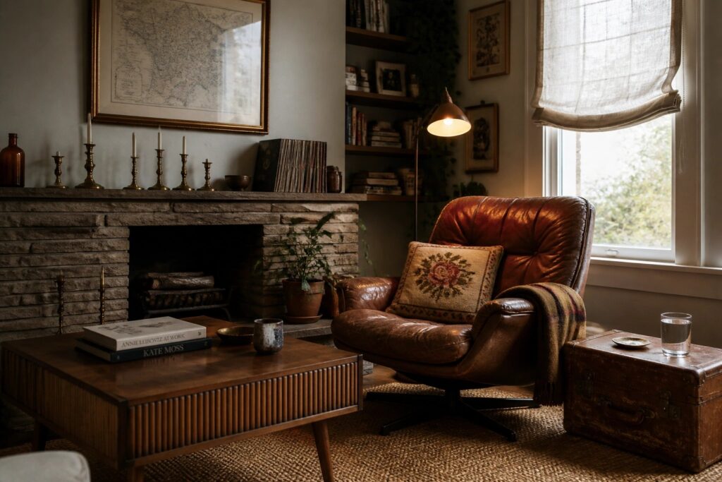 18 Vintage Fall Living Room Decor Ideas Styled Around Collected Finds