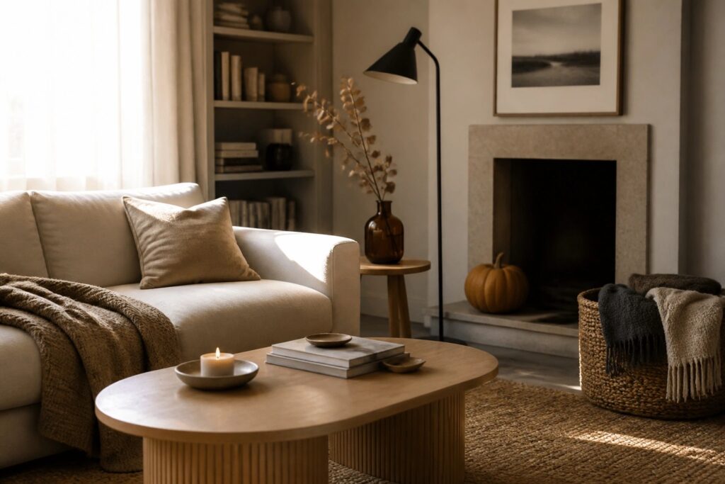 19 Simple Fall Living Room Decor Ideas That Avoid Visual Clutter