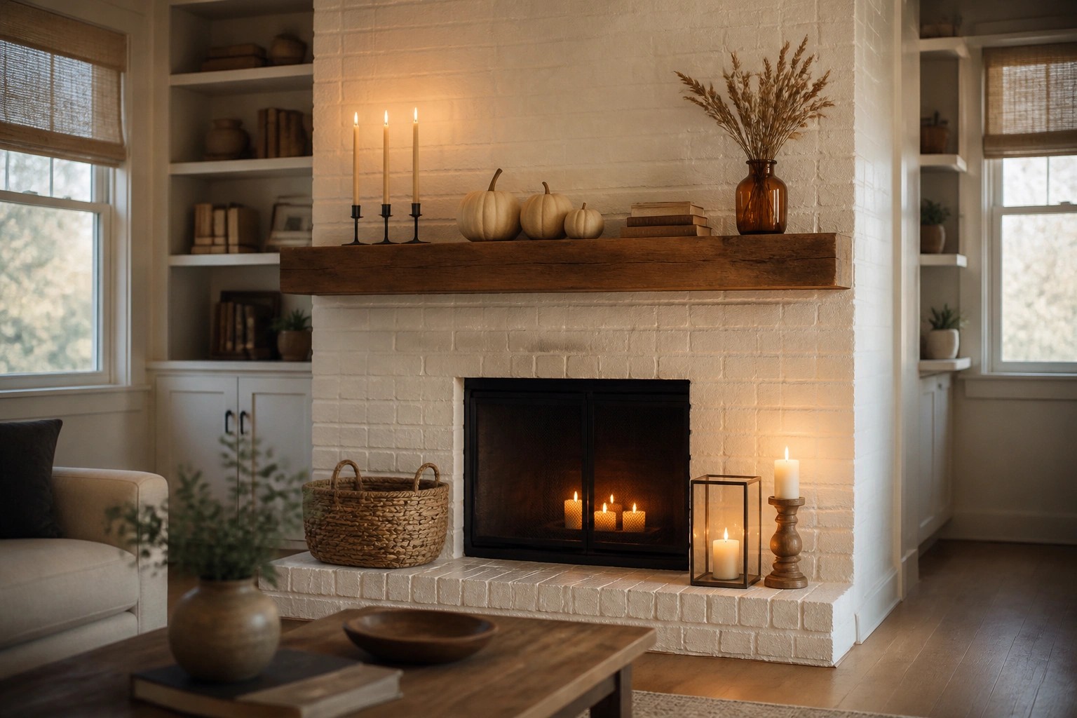 19 Simple Fall Mantel Decor Ideas That Keep The Display Low-Clutter