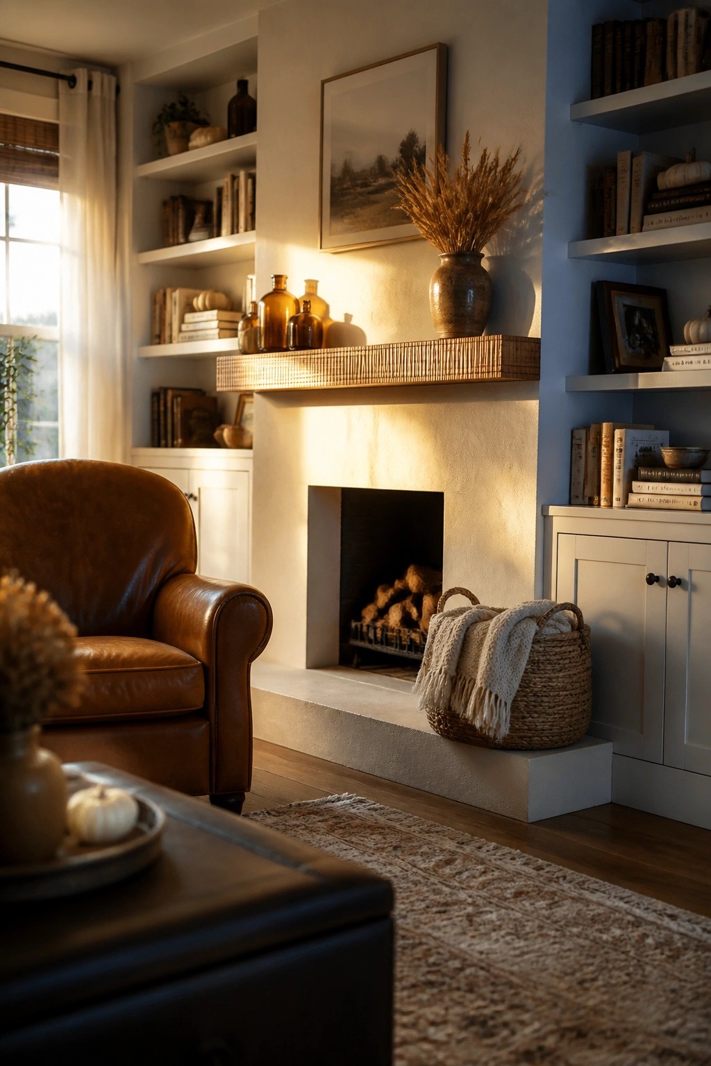 23 Beautiful Fall Living Room Shelf Decor Ideas For Built-Ins And Bookcases