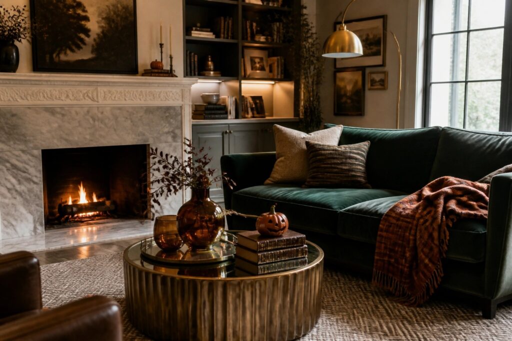 22 Glam Fall Living Room Decor Ideas That Balance Warmth And Elegance